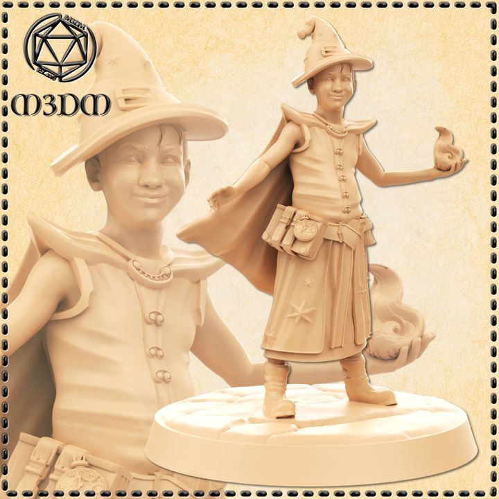 3D Printable Human Wizard Child by M3DM