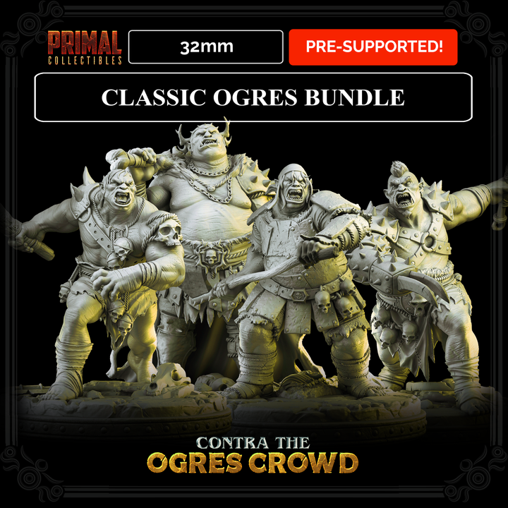 3D Printable 4 miniatures - 32mm - Classic Ogres Bundle - CONTRA THE ...