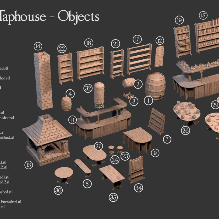 3D Printable The Moose Rest Taphouse Objects & Props by Making Tlon