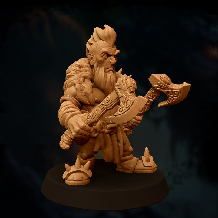 3D Printable Gnome Barbarian by Monster Atlas