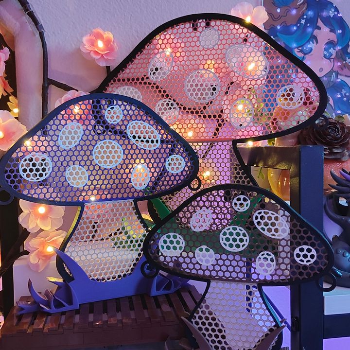 3D Printable Mushroom Pinboard - Enamel Pin Display Board by Kelcy Knapp