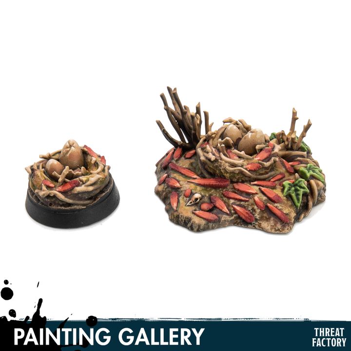 3D Printable Egg nest (token & terrain) by Threat Factory