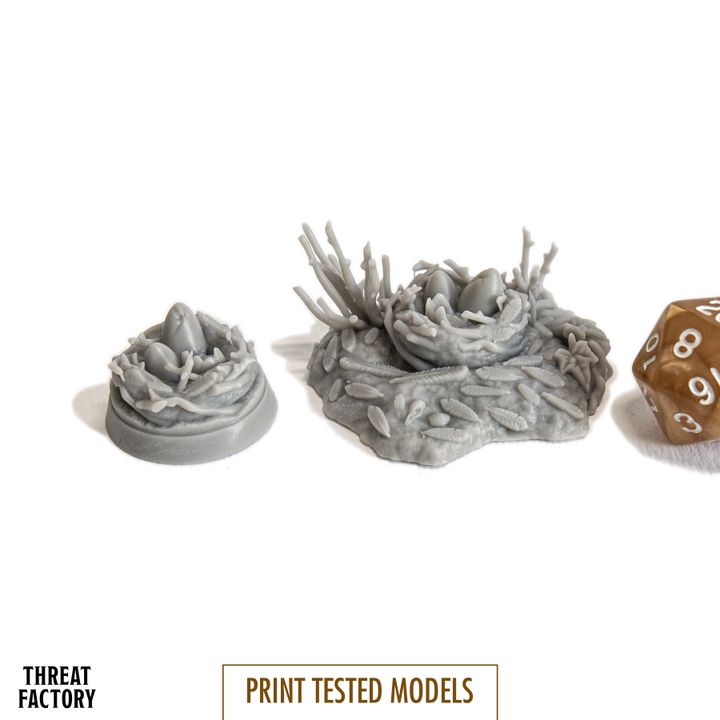 3D Printable Egg nest (token & terrain) by Threat Factory