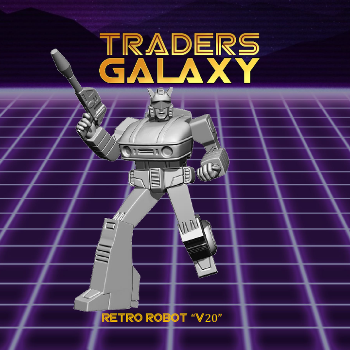 3D Printable Retro Robot - V20 by Traders Galaxy Miniatures and Games