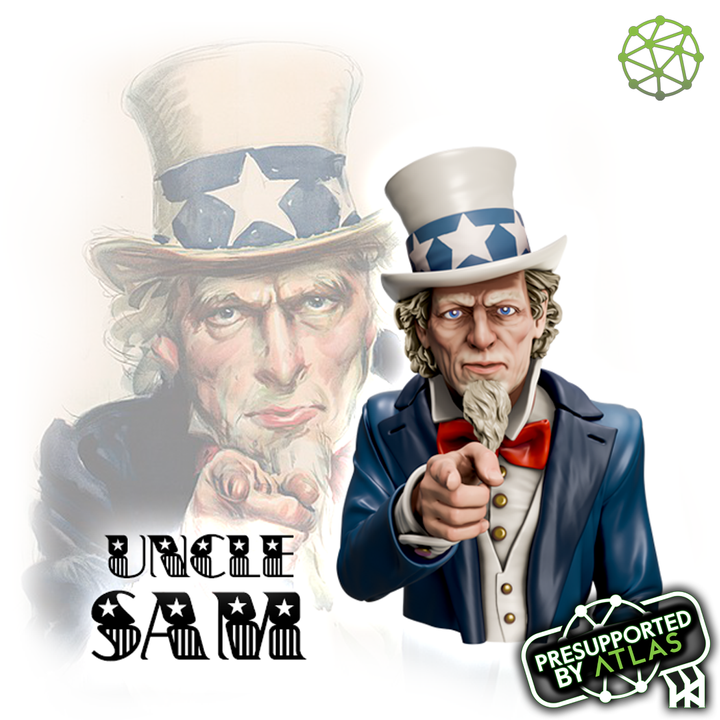 3D Printable Uncle Sam - Bust by Atlas 3DSS