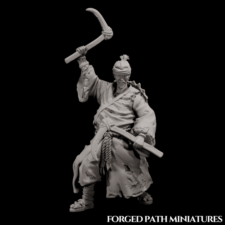 3D Printable Japanese Ronin Peasant Fighters – 5 Armed Villagers with ...