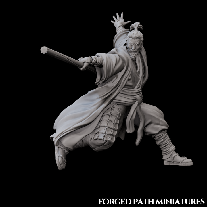 3D Printable Japanese Ronin Bo-Staff Fighters – 5 Samurai Martial ...