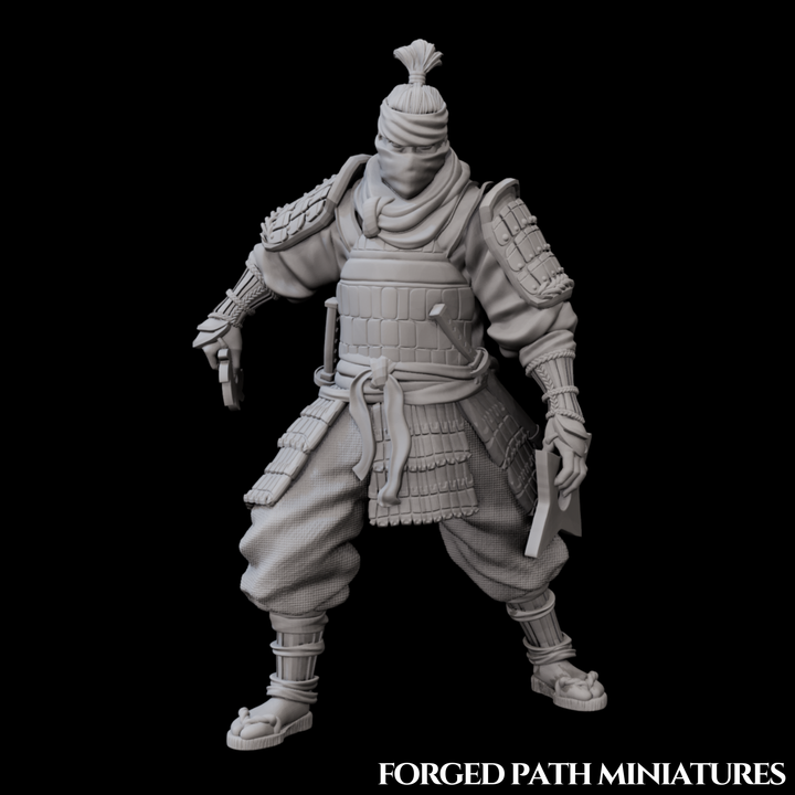 3D Printable Japanese Ronin Ninja – 5 Armored Shuriken Warriors ...