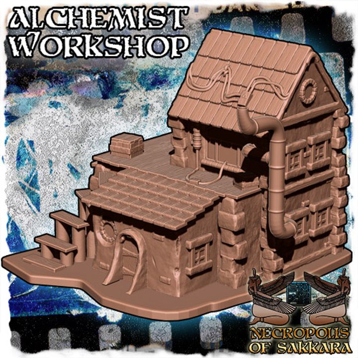 3D Printable Fantasy Alchemist Workshop by Pharaoh's Workshop