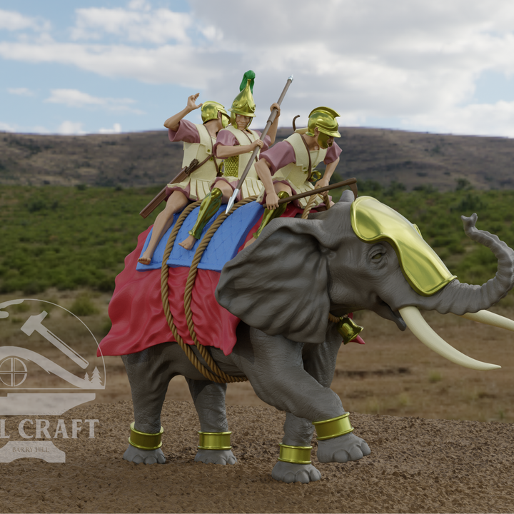 3D Printable 15mm Carthaginian North African War Elephant Pose 3 by ...