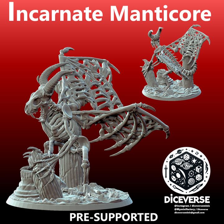 3D Printable Incarnate Manticore by Diceverse