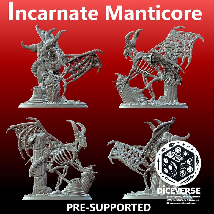 3D Printable Incarnate Manticore by Diceverse