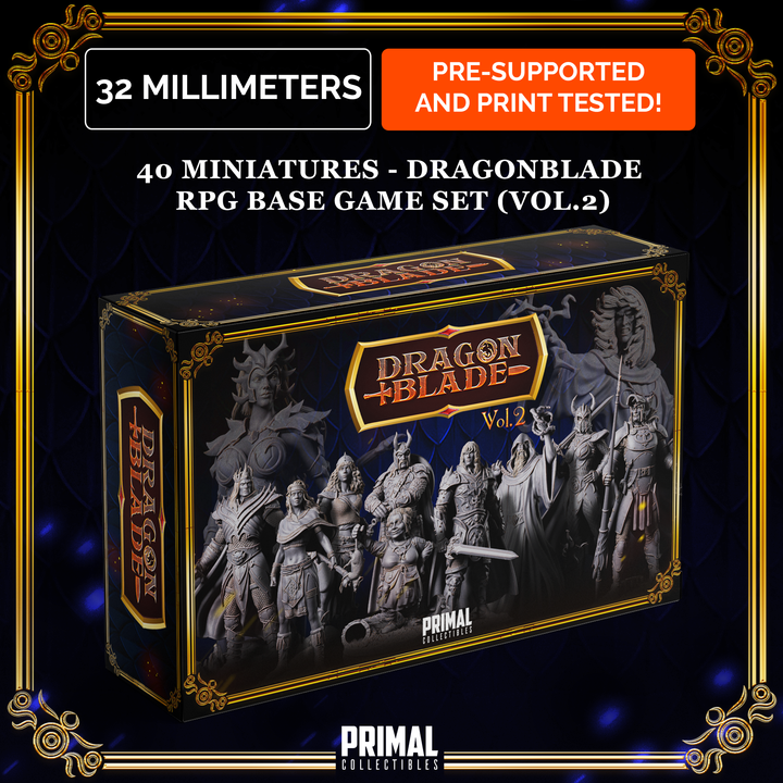 3D Printable 40 miniatures - Complete RPG base game (volume.2) - DRAGONBLADE- Premium Package by ...