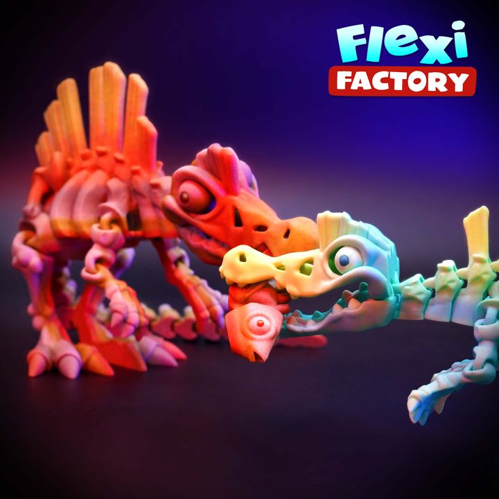 3D Printable Flexi Factory Skeleton Spinosaurus by Flexi Factory