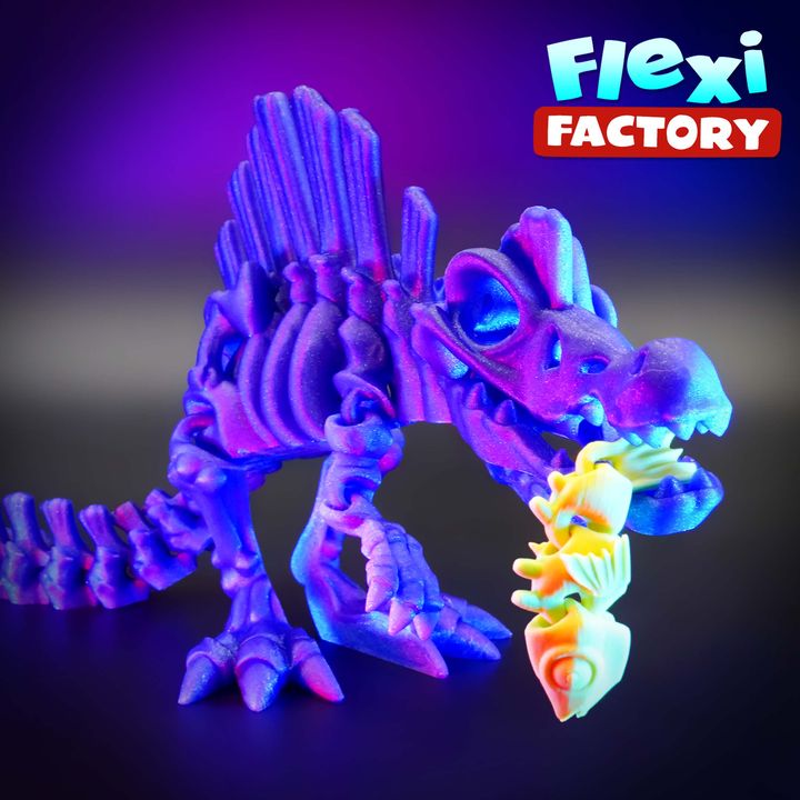 3D Printable Flexi Factory Skeleton Spinosaurus by Flexi Factory