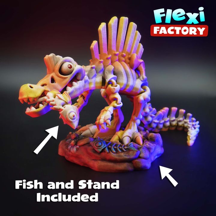 3D Printable Flexi Factory Skeleton Spinosaurus by Flexi Factory