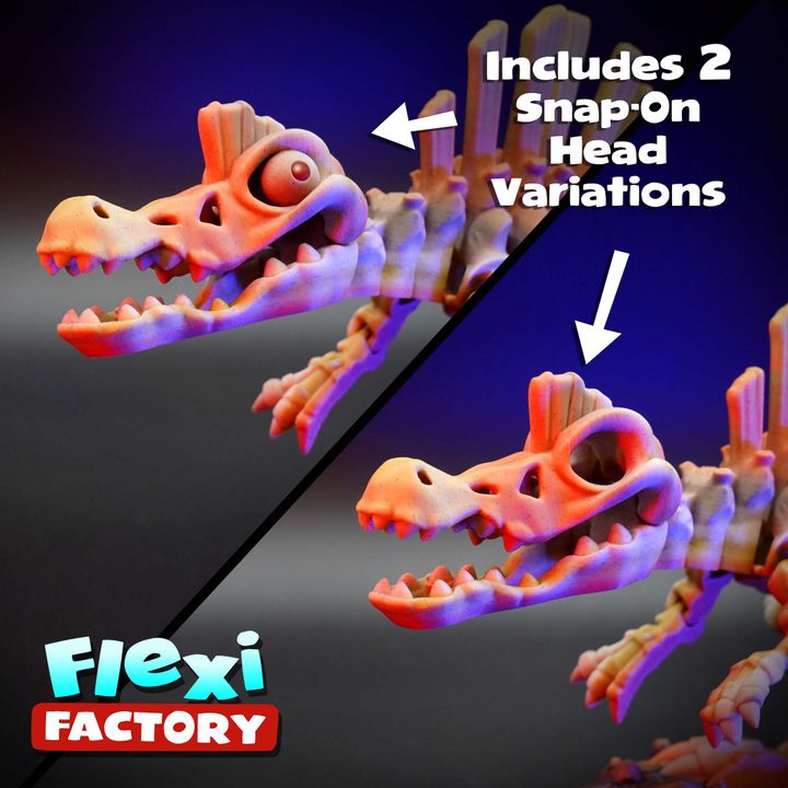 3D Printable Flexi Factory Skeleton Spinosaurus by Flexi Factory