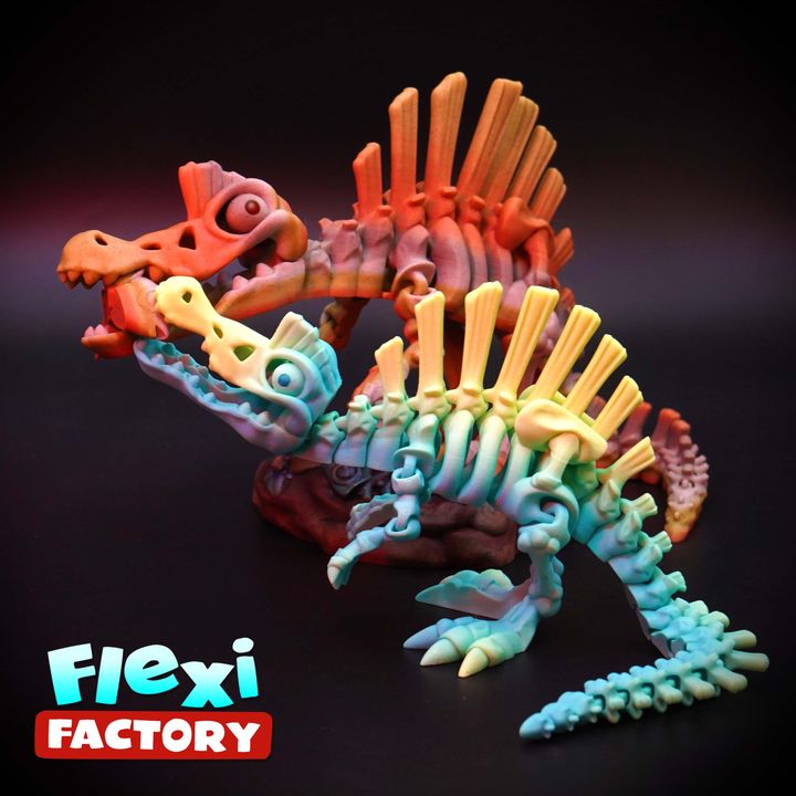 3D Printable Flexi Factory Skeleton Spinosaurus by Flexi Factory