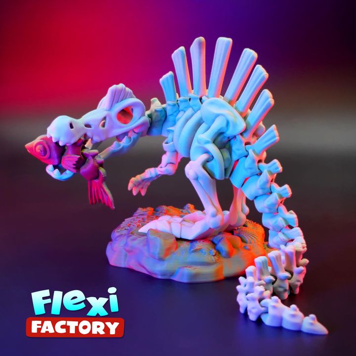 3D Printable Flexi Factory Skeleton Spinosaurus by Flexi Factory