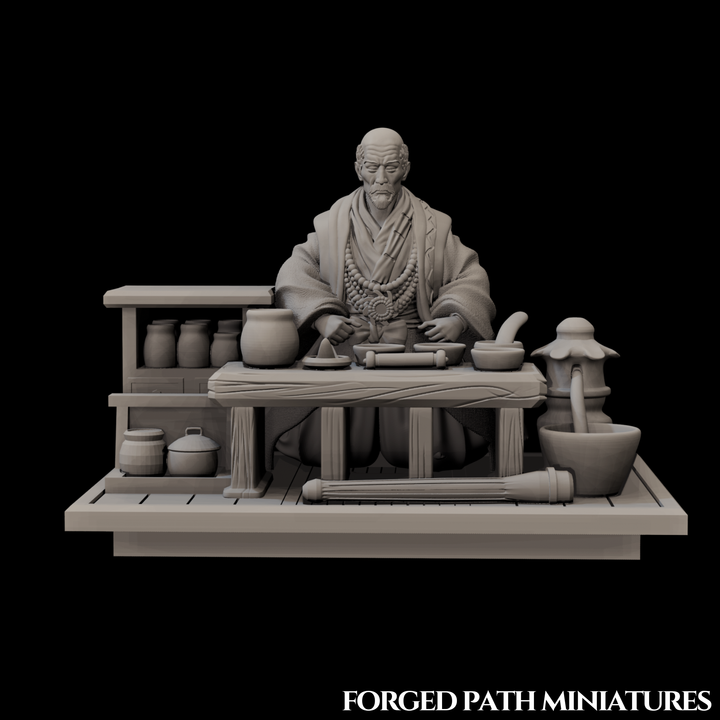 3D Printable Ronin Healer – Seated Japanese Samurai Apothecary ...