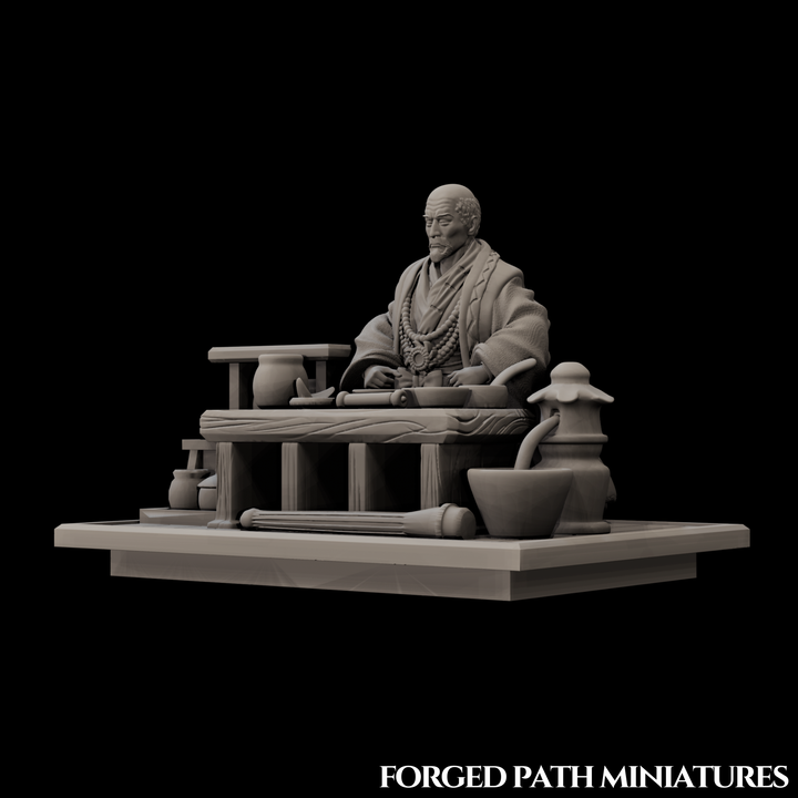 3D Printable Ronin Healer – Seated Japanese Samurai Apothecary ...