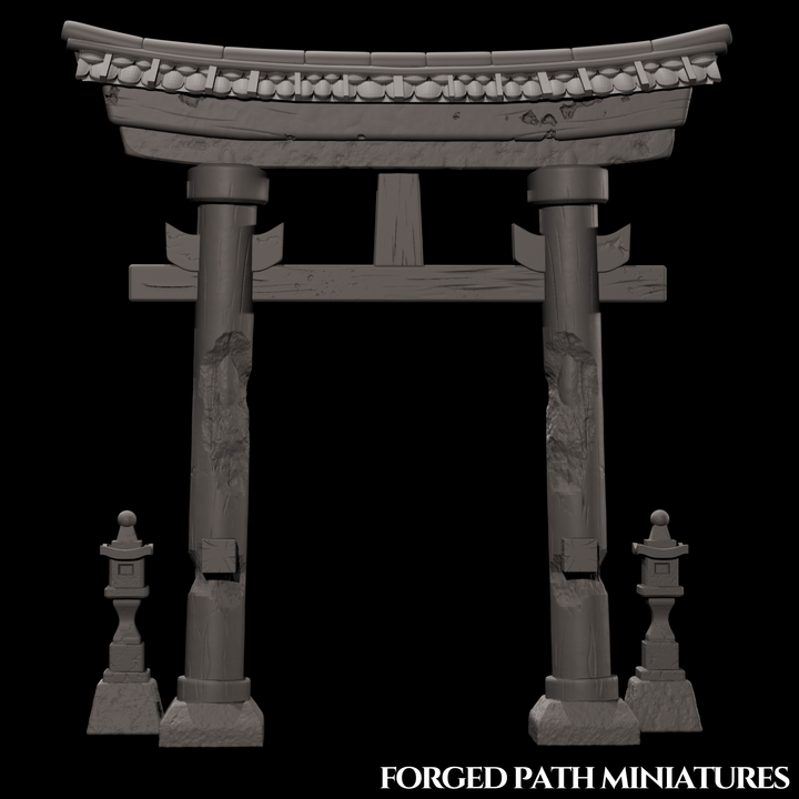 3D Printable Japanese Samurai Gate Terrain by Forged Path Miniatures