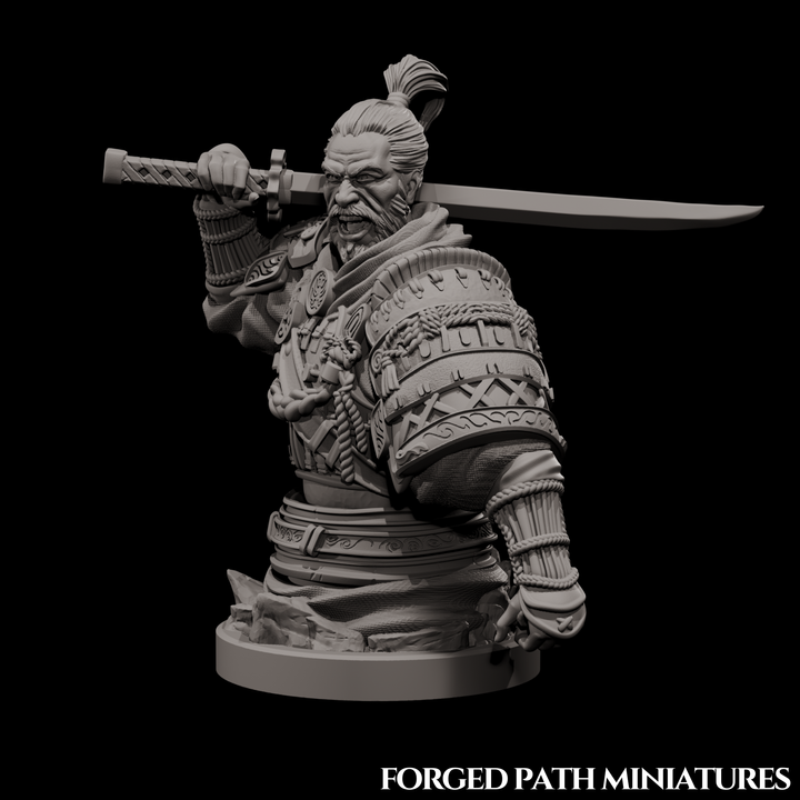 3D Printable Japanese Ronin Bust – Samurai Warrior Display Model ...