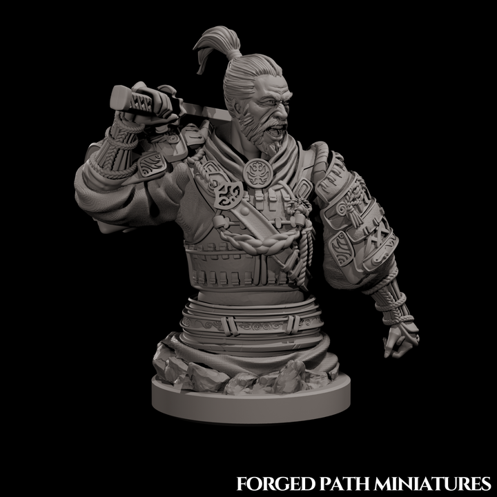3D Printable Japanese Ronin Bust – Samurai Warrior Display Model ...