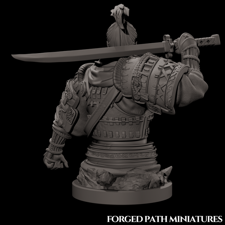 3D Printable Japanese Ronin Bust – Samurai Warrior Display Model ...