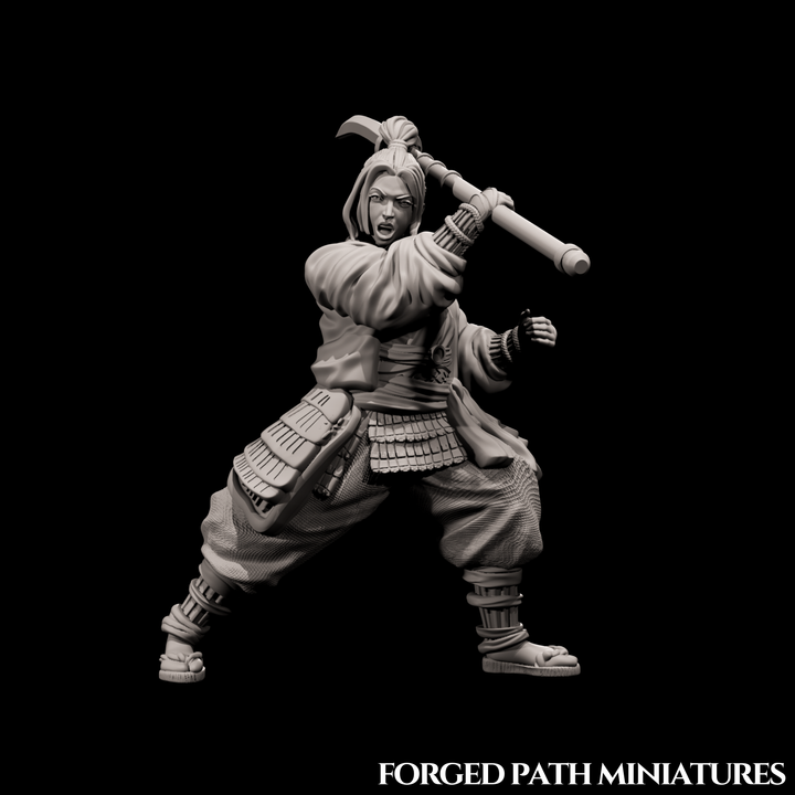 3D Printable Japanese Ronin Spearwomen – 5 Female Samurai with Naginata ...