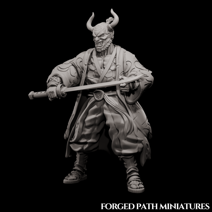 3D Printable Japanese Ronin Oni – Demon-Masked Samurai Warrior ...