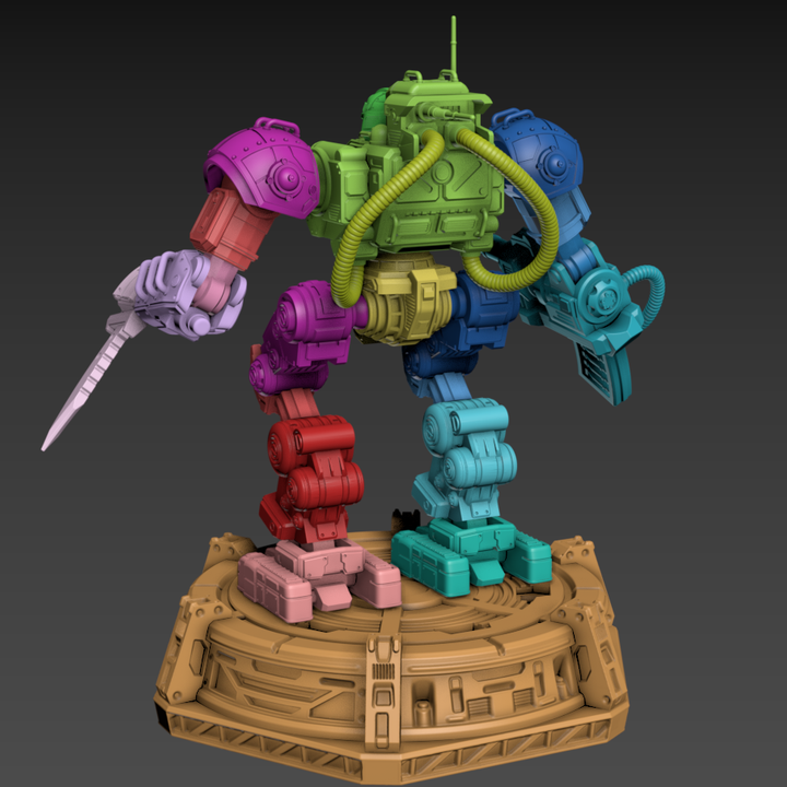 3D Printable Iron Joe Fighting Mech Poseable Set 100mm by Extra Guy