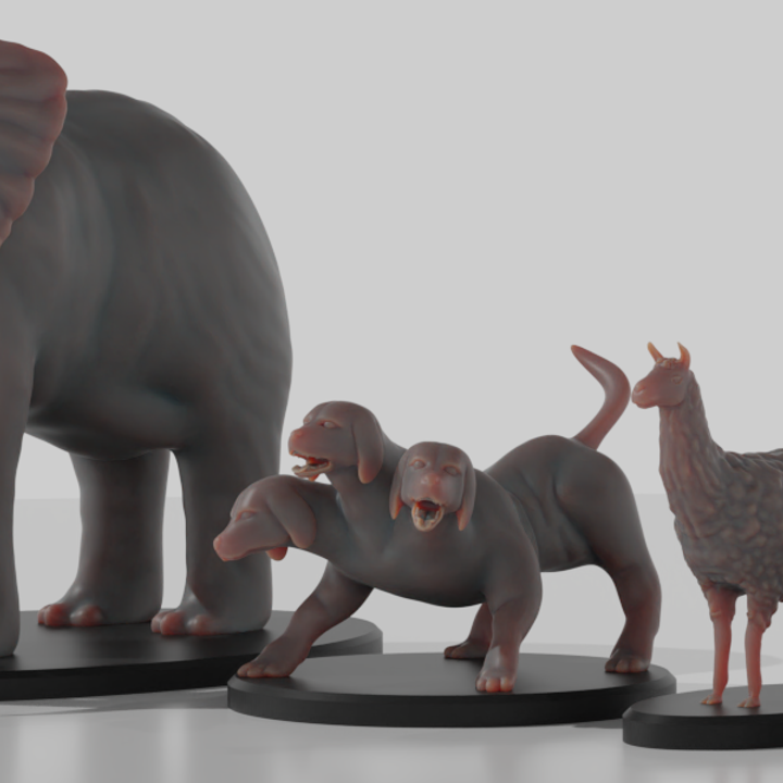 3D Printable Table Top Animals by MiseryBiscuits
