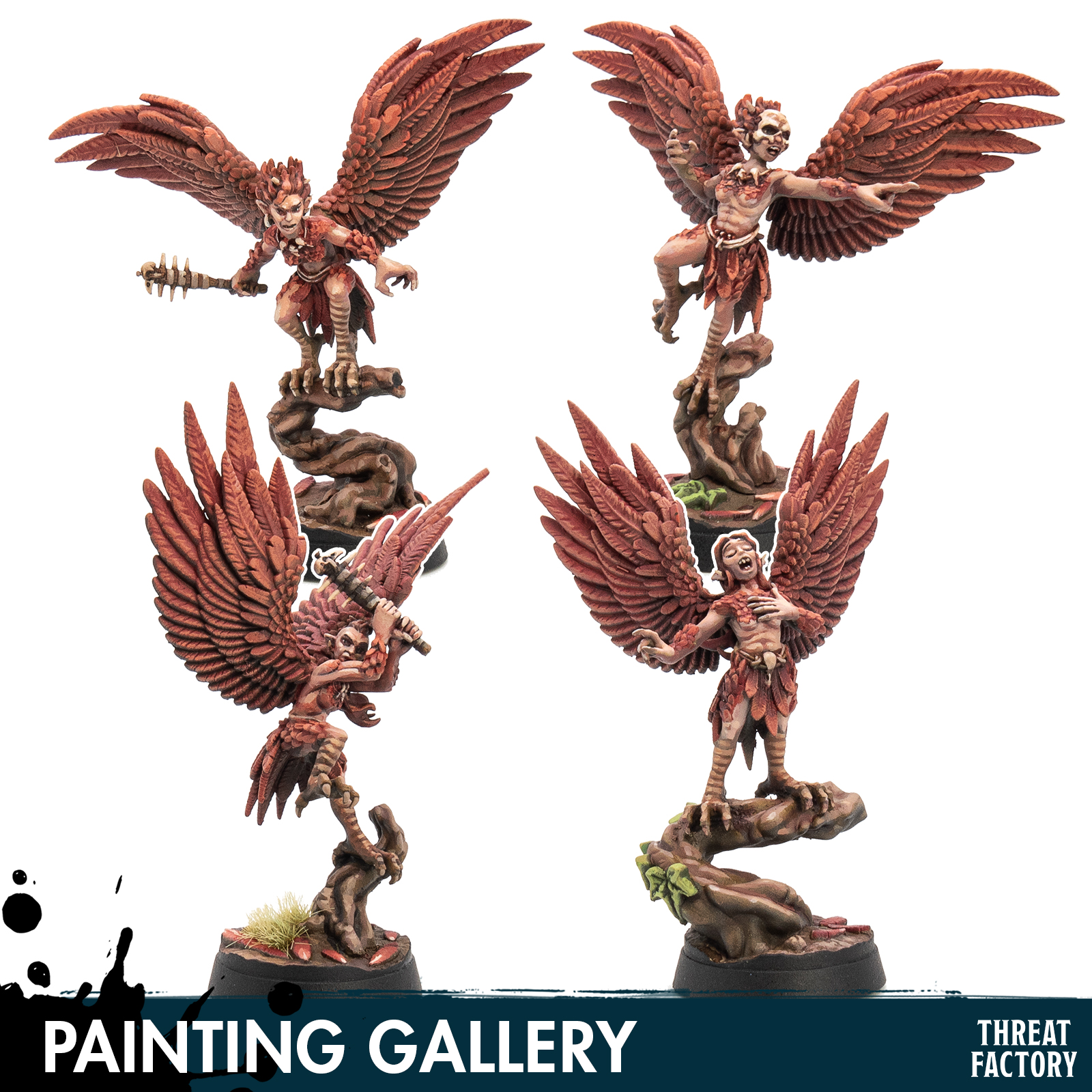 3D Printable Four harpies by Threat Factory