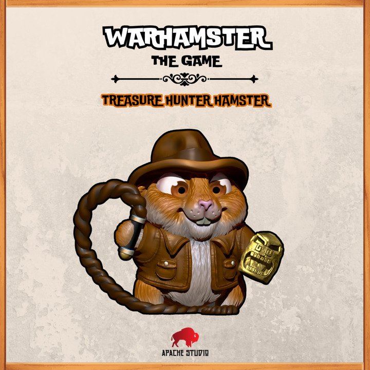 3D Printable Warhamster The Game: Treasure Hunter Hamster by Apache-Studio