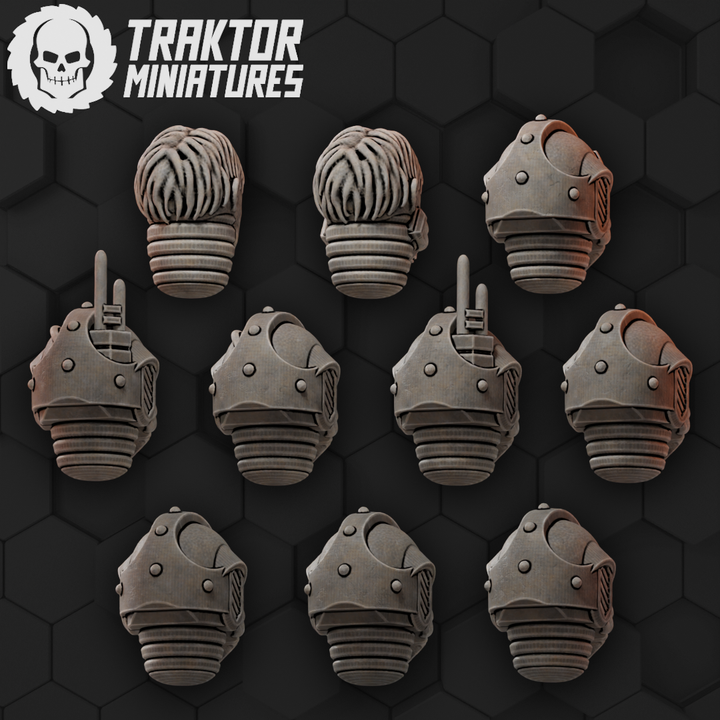 3D Printable Mk Hex Crow Heads by Traktor Miniatures