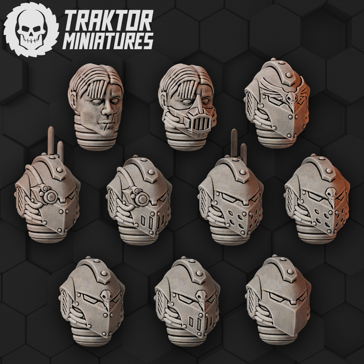 3D Printable Mk Hex Crow Heads by Traktor Miniatures