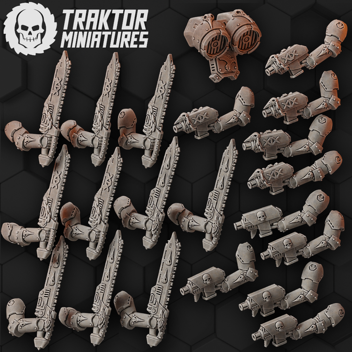 3D Printable Mk Hex Crow Striker Weapons by Traktor Miniatures