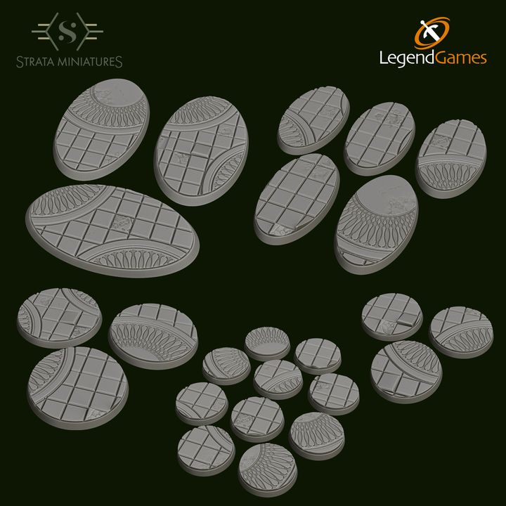 3D Printable Strata Miniatures - Complete Base Set - all 4 base styles ...