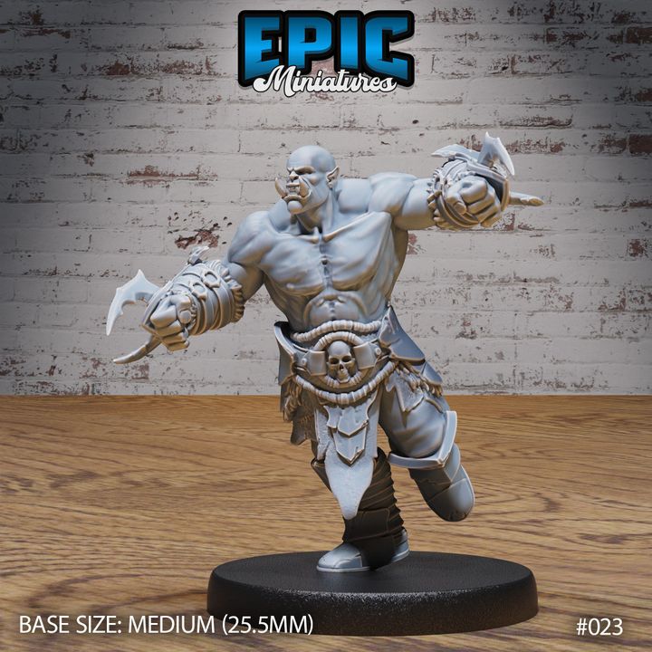 3D Printable Orc Army Set C / Green Skin Lord / Male Humanoid Warrior ...