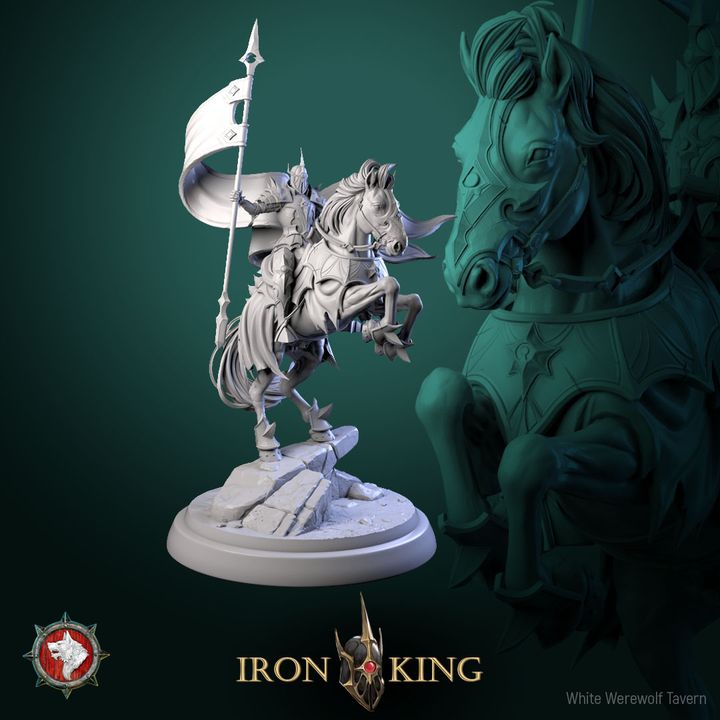 3D Printable Iron King 32mm and 75mm heroic miniature pre-supported ...
