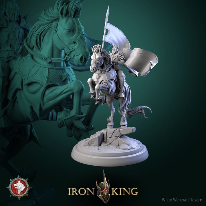 3D Printable Iron King 32mm and 75mm heroic miniature pre-supported ...