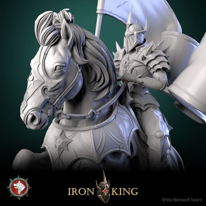 3D Printable Iron King 32mm and 75mm heroic miniature pre-supported ...