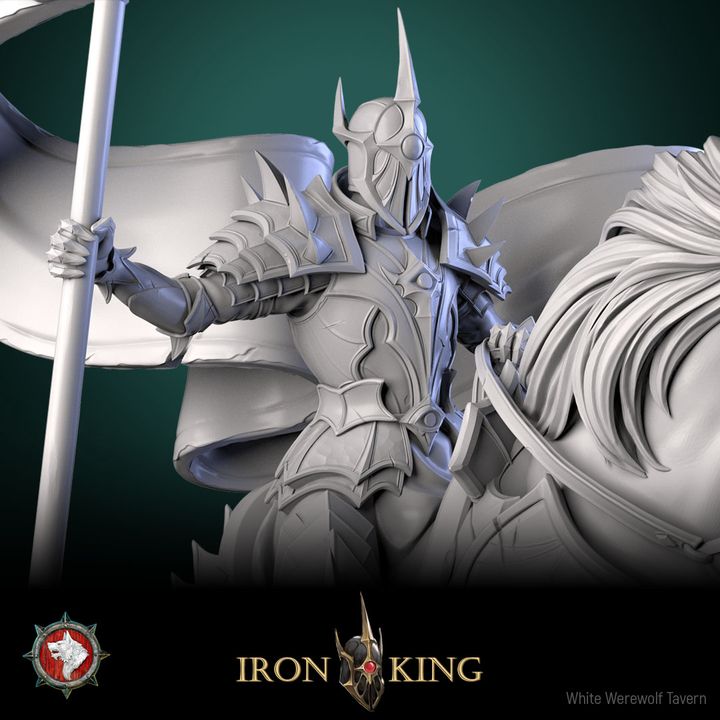 3D Printable Iron King 32mm and 75mm heroic miniature pre-supported ...