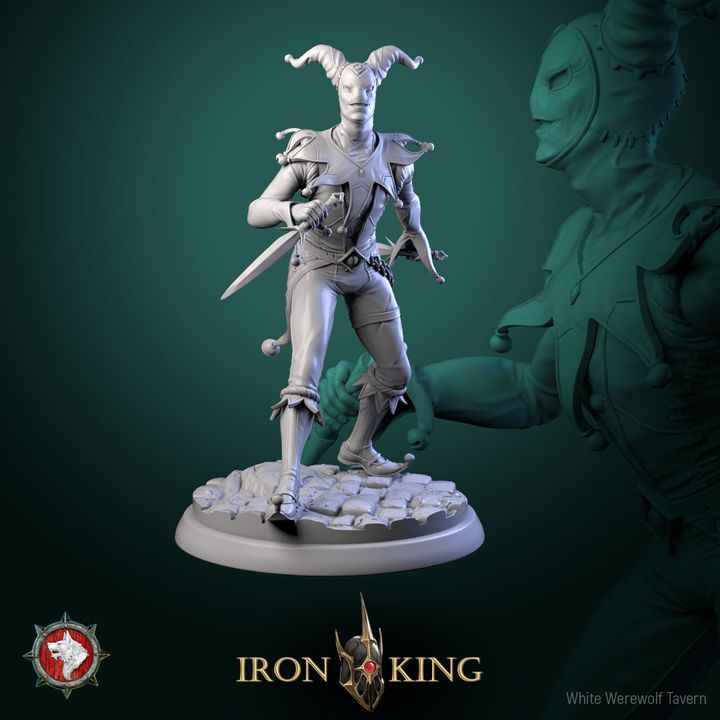3D Printable Jester killer 32mm set 6 miniatures pre-supported + dnd 5e ...