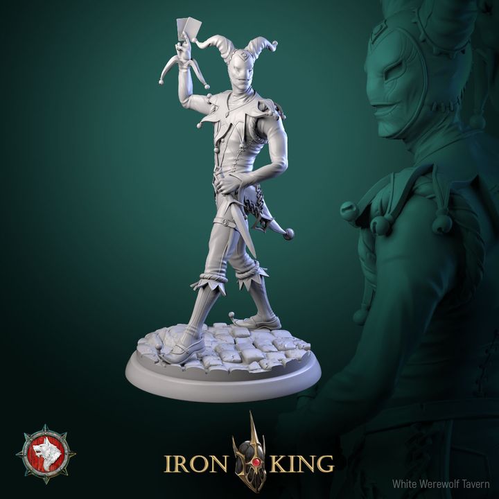 3D Printable Jester killer 32mm set 6 miniatures pre-supported + dnd 5e ...