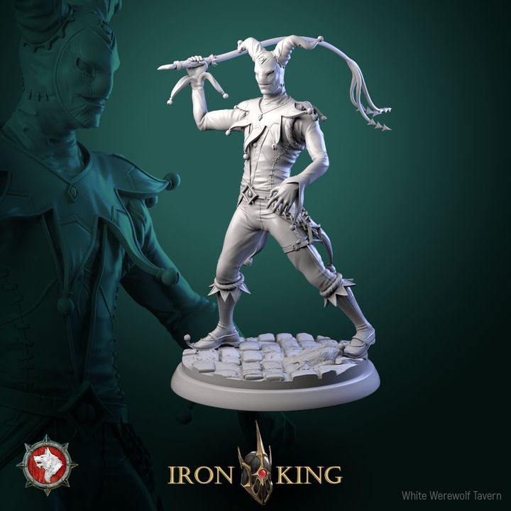 3D Printable Jester killer 32mm set 6 miniatures pre-supported + dnd 5e ...