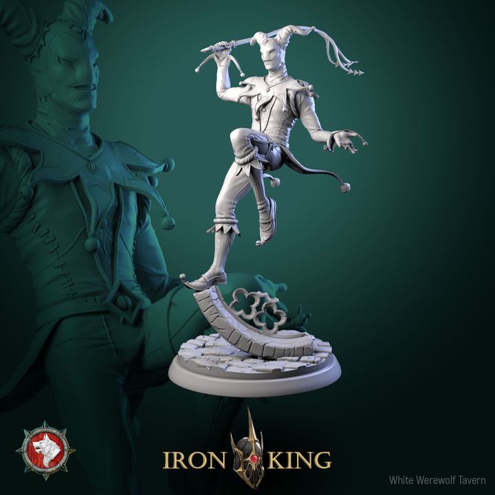 3D Printable Jester killer 32mm set 6 miniatures pre-supported + dnd 5e ...