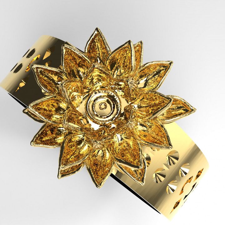 3D Printable flower ring by muguet