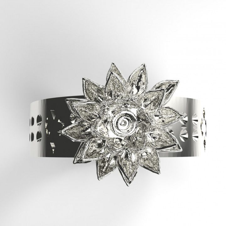 3D Printable flower ring by muguet